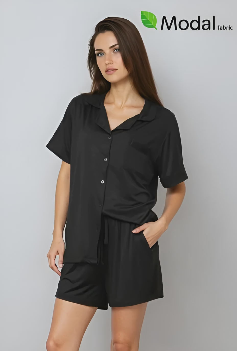 Cloudsoft Modal Short PJ Set - Black – Shape Wear Shop